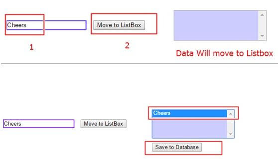 Move Textbox Data To Listbox And Save Into Database